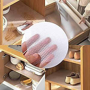 Shelf Liner Cabinet Pad Cabinet Liners ​Non Slip Waterproof Clear Kitchen Drawer Non Adhesive Mat for Fridge, Dresser, Wire Shelf, Toolbox, Cupboard, Pantry, Storage and Desk (17.7 Inch X 59 Inch)