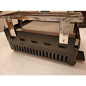 Wind Guard and Warming Rack Set for Pit Boss 2 Burner TableTop LP Gas Griddle and Other Portable Griddles in this size, Dark Brown (WGPB2)