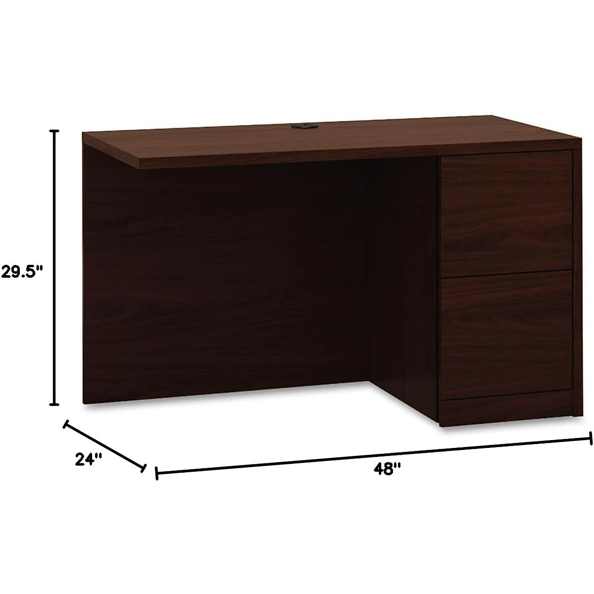 HON 105905RNN 10500 Series L Workstation Return, Full-Height Right Ped, 48w x 24d, Mahogany