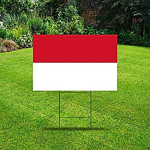 Autravelco Monaco Yard Signs with Stakes 12x18 Inch National Flag Nautical Gifts Funny Yard Sign for Rent House Party Decorations Props