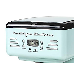 Nostalgia Retro 12-Cup Programmable Coffee Maker With LED Display, Automatic Shut-Off & Keep Warm, Pause-And-Serve Function, Aqua