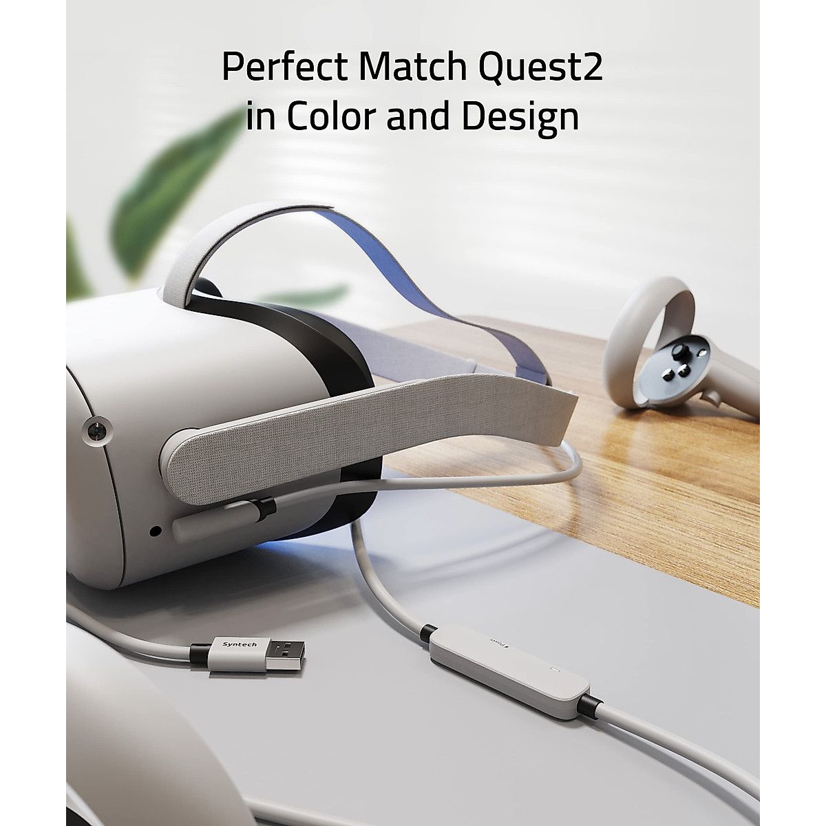 Syntech Link Cable 16 FT Compatible with Meta/Oculus Quest 3, Quest2, Link Cable 16FT Compatible with Meta/Oculus Quest 2 with Separate USB C Charging Port