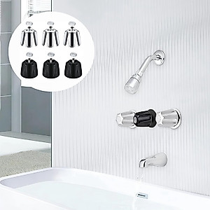 6 Pcs Shower Faucet Handle,Shower Knob Replacement Compatible with Price Pfister Verve and Bathtub/Shower Faucet Handle,Include Hot and Cold/Diverter Shower Knob and 6 Screws for Remodeling Trim