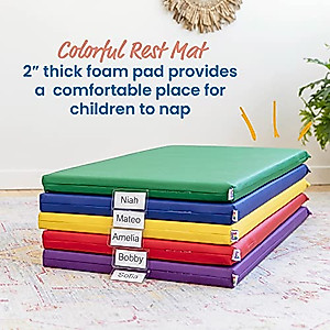 ECR4Kids SoftZone Rainbow Rest Mat, 2in, Classroom Furniture, Assorted, 5-Piece