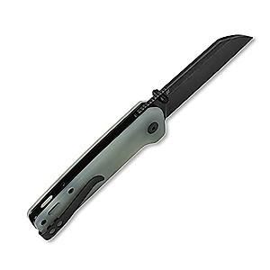 QSP Penguin Pocket Knife,D2 blade,Various Handle Option (Black stonewash finish blade, Jade G10 handle)