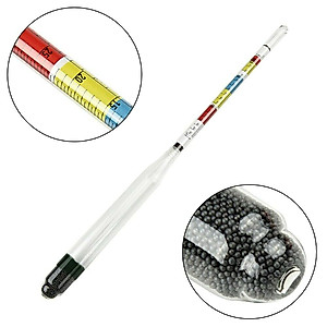 Triple Scale Beer and Wine Precision Hydrometer, Specific Gravity, Brix, Balling for Home Brewing