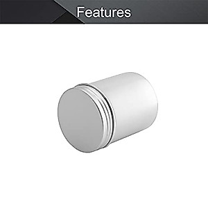 Othmro 2.7oz Metal Round Tins Aluminum Tin Cans Jar Refillable Containers 80ml Tin Cans Tin Bottles Containers with Screw Lid for Lip Balm Crafts Cosmetic Candles Silver 65×50mm