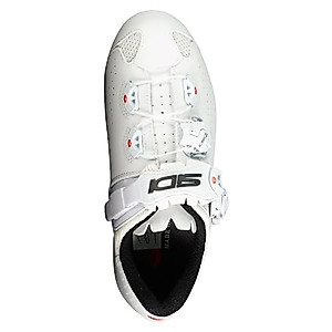 Sidi | Cycling Shoes, Professional Women's Road Bike Shoes Genius 10 Woman, Carbon Sole, Soft Instep Closure System, Integrated Heel, Stiffness Sole 6, Color White White [Size EU 40/US 6.5]