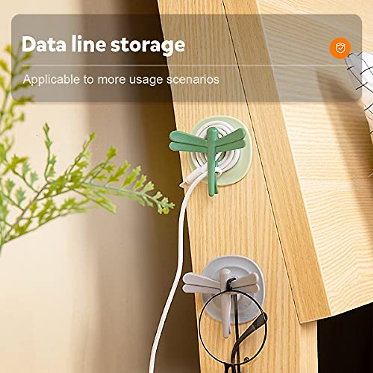 DI QIU REN 8 Pack Kitchen Storage Wall Hook Bag Seal Clip Multifunction Dragonfly Hooks Bathroom Heavy Duty Self Adhesive Hooks Waterproof Rustproof for Kitchen, Bathroom, Home, Office