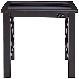 Crosley Furniture Kaplan Weather Resistant Metal Outdoor Side Table for Patio, Deck, Porch, Oiled Bronze