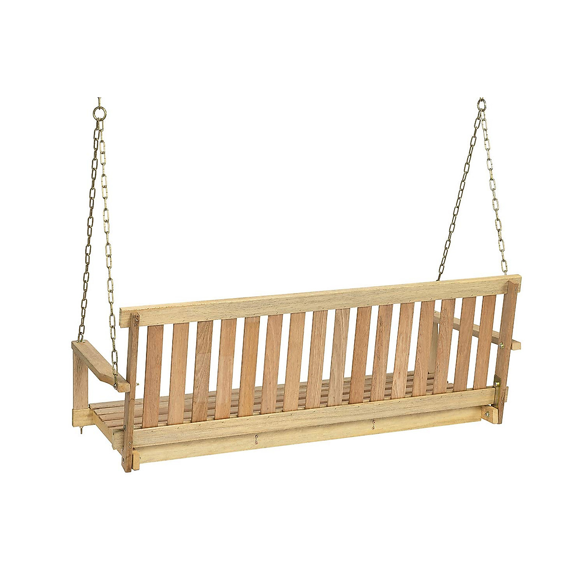 Traditional 4-Foot Wooden Porch Swing Seat with Chains Woodlawn&Home, 800018