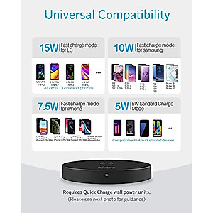 Natural Limestone 15W Wireless Charger, bhipo Fast Wireless Charging Pad, Compatible with iPhone 13/13Pro/13Pro Max/12/12 Pro/SE 2020/11, Samsung Galaxy S21 S20 Note 10, AirPods Pro(No AC Adapter)