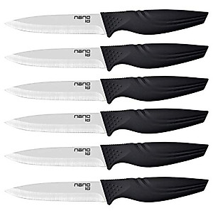 NANO ID Ceramic Steak Red Knife Extremely Sharp Ceramic Knife (black)
