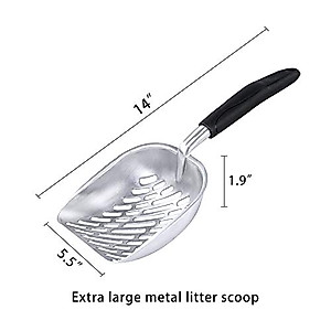 MEEXPAWS Stainless Steel Litter Box for Cats (18”×14”×4”) | Non Stick | Odor Control |Metal cat Litter Scoop | Cat Litter mat | Splash Guard | Easy Clean