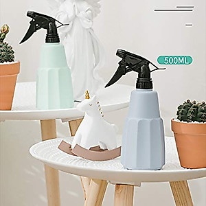 Adjustable Empty Spray Bottle Plastic Water Pot Handheld Pressing Garden Watering Can For Indoor Outdoor House Plants, Pet, Spray (Mint Green_500ml, One Size)