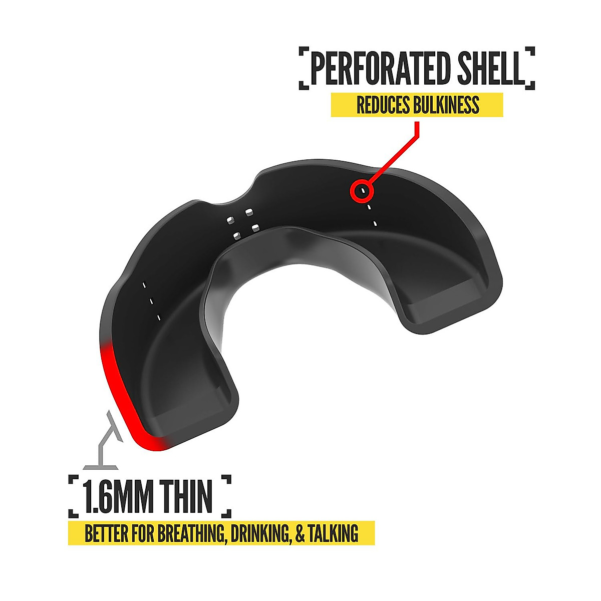 2 Pack Nxtrnd Zero Mouth Guard, Ultra Thin Mouthpiece (Black)