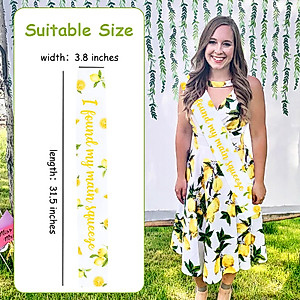 JOYMEMO I Found My Main Squeeze Sash - Lemon Bridal Shower Decorations, Yellow Lemon Soft Satin Bridal Shower Sash, Bachelorette Engagement Party Supplies