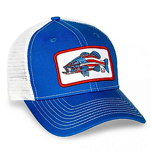 Realtree AmeriBass Adjustable Trucker Hat (Royal)