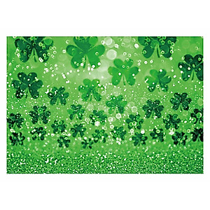 Allenjoy 7x5ft Happy St. Patrick's Day Backdrop Spring Bokeh Sequins Lucky Green Shamrock Photography Background for Children Family Irish Festival Celebration Party Decor Banner Photo Booth Props