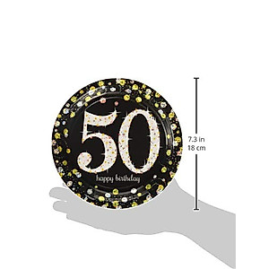 Amscan 50th Sparkling Celebration Dessert Plates 8 Count