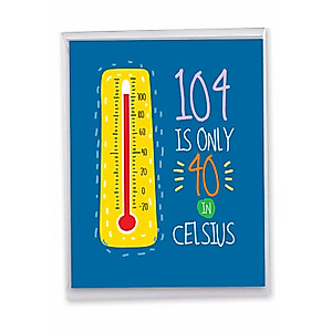 NobleWorks - Extra Large Funny 104th Milestone Birthday Greeting Card 8.5 x 11 Inch with Envelope (1 Pack) Oversize Card, Jumbo 104 In Celsius J2762MBG