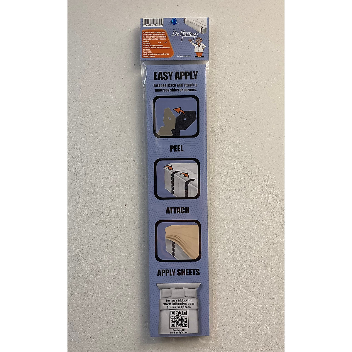 Dr. Handy's Linen Gripper, Charcoal Grey, 0.25x15.5x1.5