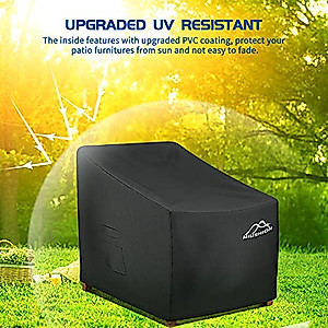 Miushion 2 Pack Patio Chair Covers, 40" W x 40" D x 36" H Heavy Duty 600D Outdoor Deep Seat Lounge Club Chair Cover, Waterproof UV Resistant Outdoor Patio Chair Furniture Cover, Black