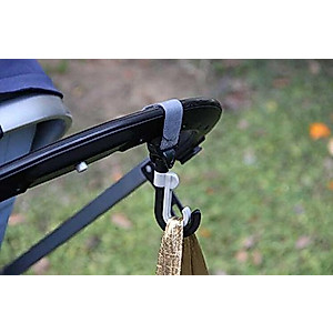 Mom's Best Baby Two Pack - New Durable Stroller Hooks with Secure Black Velcro Strap - 360 & 180 Degree Swivel Double Hook Design - Heavy Duty - 100% Guaranteed