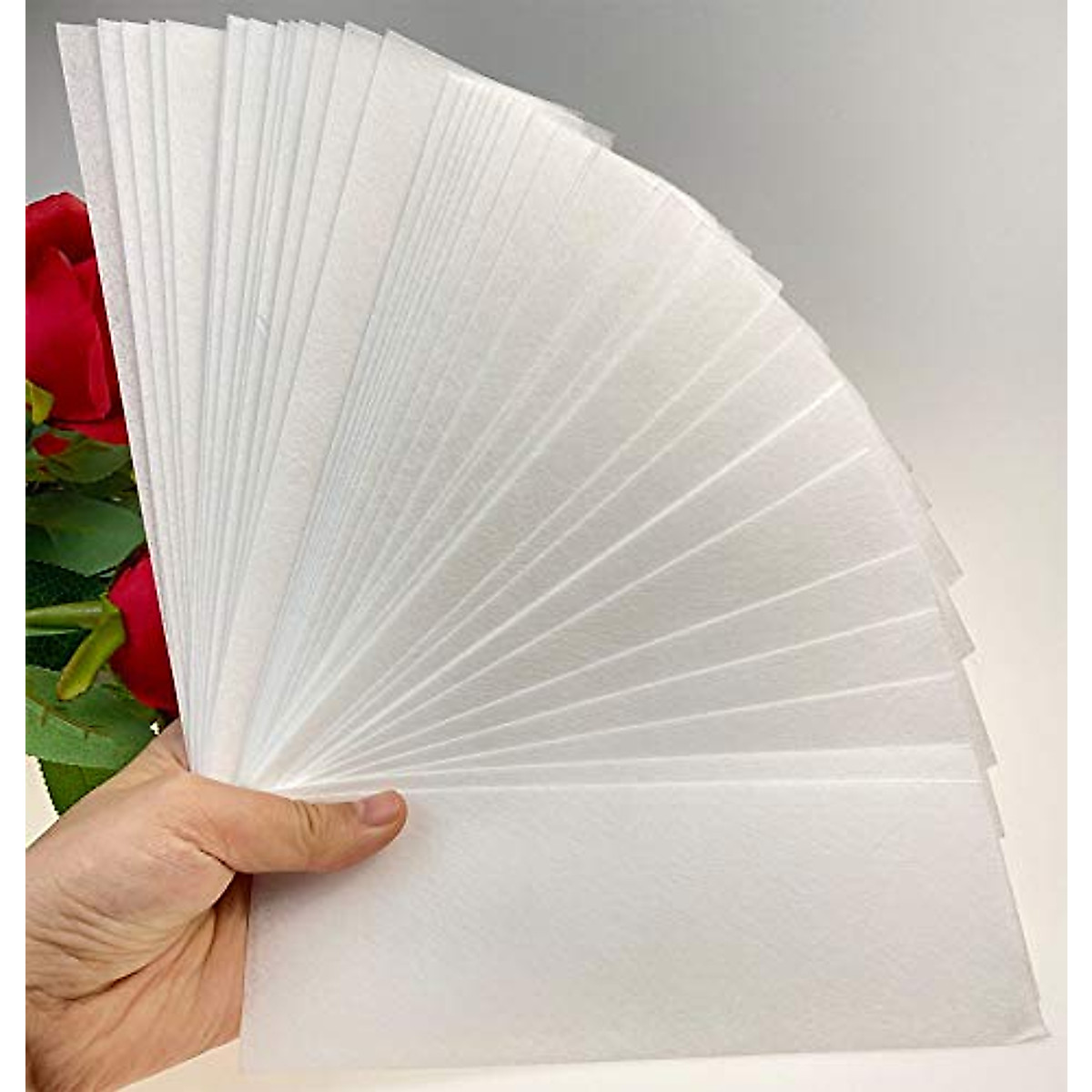 Professional Salon 100pcs Non-woven Large 3x8inch Body and Facial Wax Strips Epilator Hair Removal Wax Paper Depilatory Waxing Strip Pads Tool Epilator for Lady Women Men