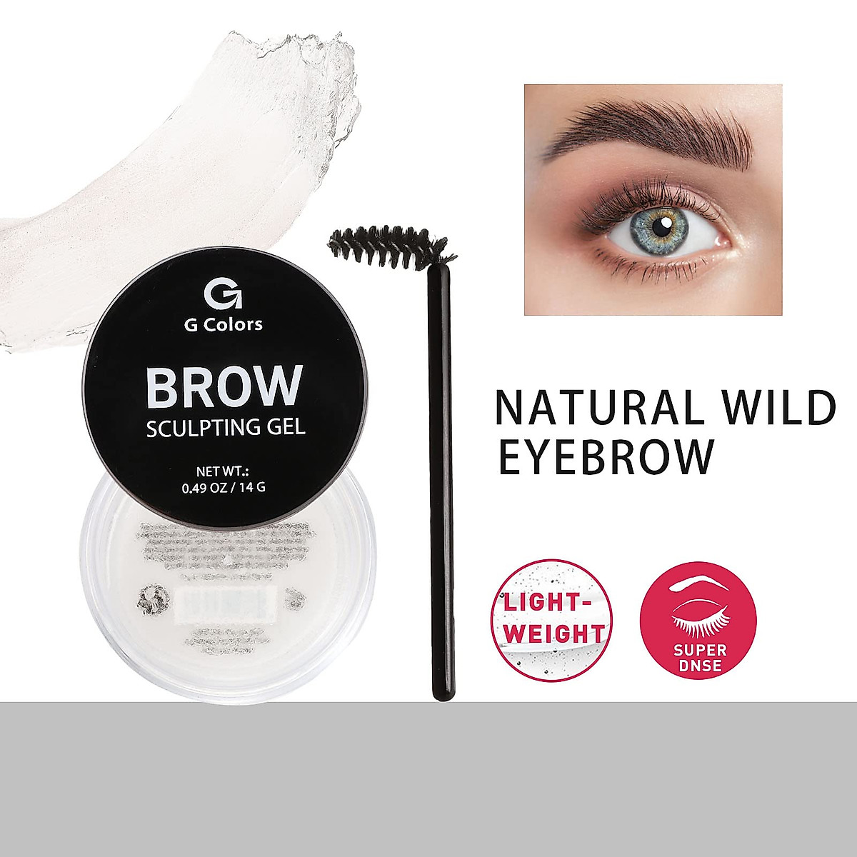 G G Colors Eyebrow Wax Brow Gel - Eyebrow Styling Wax for Feathery & Fluffy & Brow Freeze, Long Lasting Waterproof Clear Eyebrow Gel