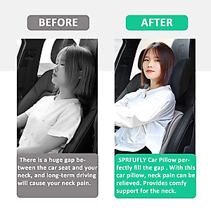 Super Soft Car Headrest Pillow, 100% Memory Foam Car Neck Pillow with Adjustable Strap & Breathable Removable Cover, Ergonomic Design - Travel Pillow Car Pillow for Neck/Back Pain Relief(Black, 1P)