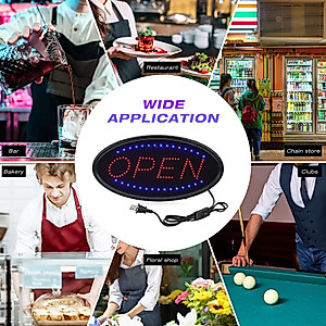 Liliful 2 Pcs Neon Open and Closed Signs for Business Set, 19 x 10" Oval Led Open Signs for Business Window Door with Two Modes Ultra Bright Electronic Advertisement Display Bar Shop Hotel Barbershop