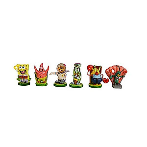 Penn-Plax Officially Licensed Spongebob 6 Piece Mini Aquarium Ornament Set – Great for Saltwater and Freshwater Tanks