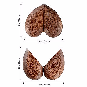 SINMAR Wooden Ring Box for Wedding Ceremony, Small Heart Shaped Proposal Engagement Ring Boxes for Wedding Wedding Ring Boxes for Ceremony(black walnut)