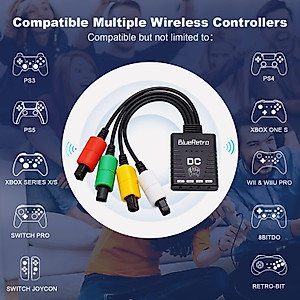 RetroScaler SEGA Dreamcast Wireless Controller Adapter - Supports SEGA Dreamcast Game Console, Compatible with PS3/PS4/PS5, Xbox One S, Series X/S, Switch Pro Bluetooth Controllers