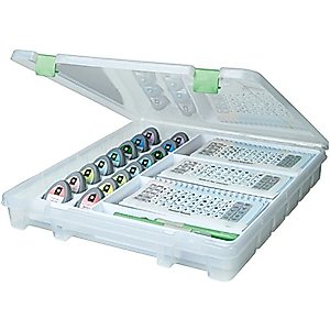 ArtBin 6945AB Super Satchel Cartridge & Electronic Cutting Tool Organizer, [1] Plastic Storage Case, Clear