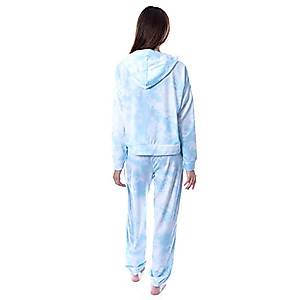 INTIMO Rugrats Cartoon Tie Dye Womens' Pajama Loungewear Hooded Jogger Set PJ (X-Small) Blue
