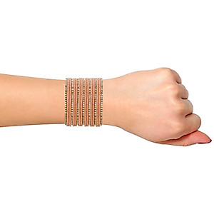 Efulgenz Indian Bangle Set Rhinestone CZ Crystal Wedding Bridal Velvet Bangle Bracelets Jewelry for Women.