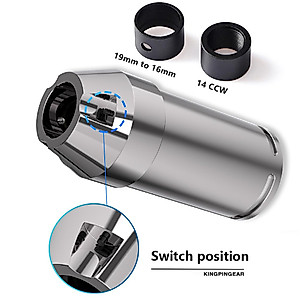T238-Airsoft Tracer Unit, Spitfire Tactical Tracer Unit for Airsoft/NERF/Gel Blaster, 14mm Counterclockwise Threaded Adapter, 19mm to 16mm Adapter and Allen Key (Fluorescent, Silver)