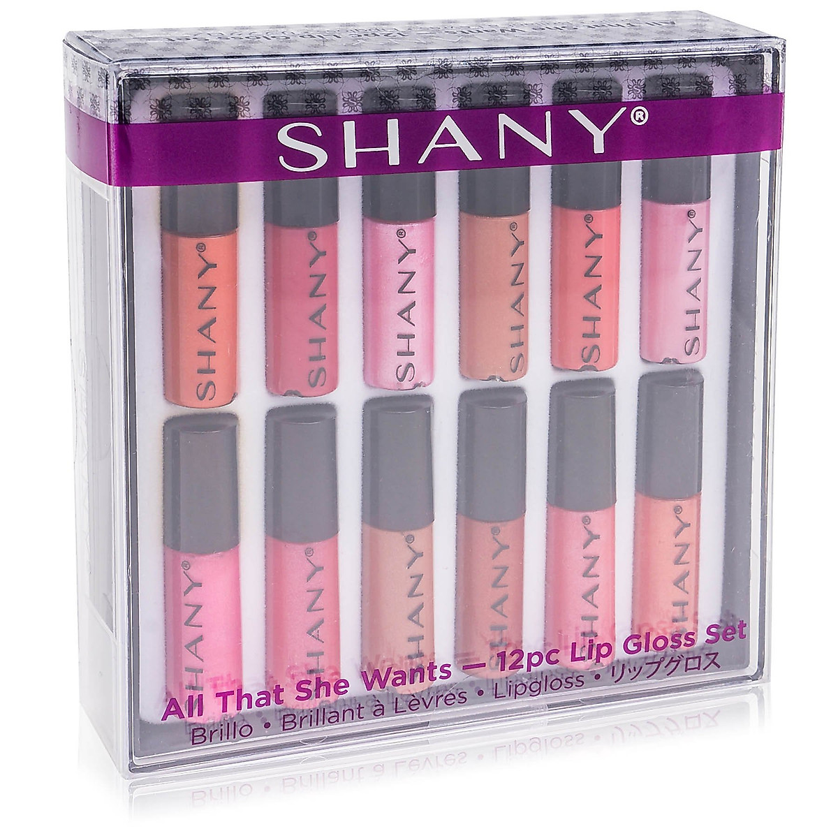 SHANY All That She Wants Lip-Gloss Set - 12 Matte, Pearl, and Shimmer petite Lip-gloss Set - Premium Gift Packaging