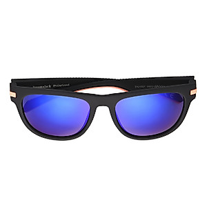 Panama Jack Men's Polarized Blue-Purple Mirror Square Sunglasses, Black, 54
