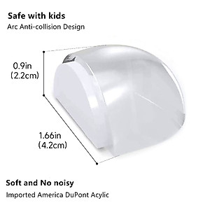 HAUSPROFI Doorstop, Self-Adhesive Door Stopper for Wall Protection Door Buffer Floor Stop for The Home and Office Wall Protector - Clear 4pcs，L:1.66,W:1.57,H:0.9(inch)