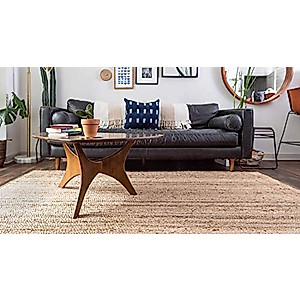 Unique Loom Braided Jute Collection Classic Quality Made Natural Hand Woven Area Rug (2' 0 x 3' 0 Rectangular, Natural)