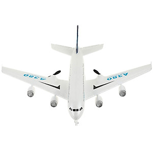PLRB TOYS RC Plane Remote Control Airplane RC Plane,2.4Ghz DIY 2 Channels Radio Control Airplane Built in 6-Axis Gyro, A380 RC Aircraft EPP Foam Glider for Beginner (Two Batteries)
