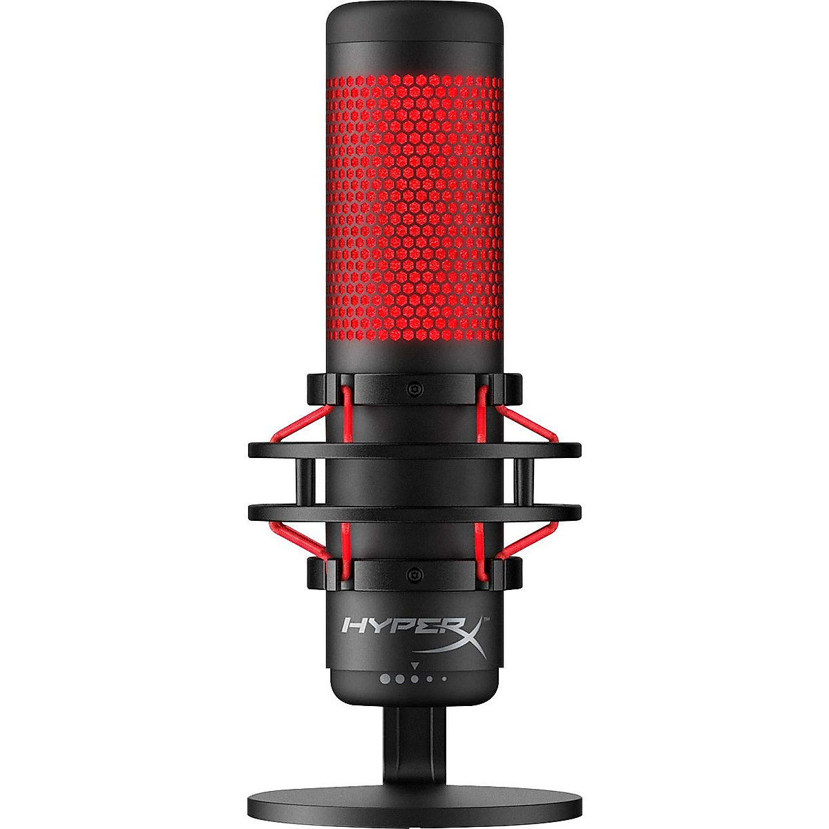 Newest HyperX - QuadCast USB Multi-Pattern Electret Condenser Microphone | 2020 Edition | for PS4, PC and Mac | Pop Filter | Anti-Vibration Shock Mount | | Red - Black | with KWALICABLE Bundle
