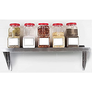 AmGood 14" Width x 30" Length | Stainless Steel Wall Shelf | Square Edge | Metal Shelving | Heavy Duty | Commercial Grade | Wall Mount | NSF Certified