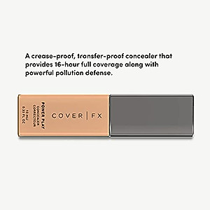 Cover FX Power Play Concealer: Crease-Proof, Transfer-Proof Concealer Provide 16-hour Full Coverage with Powerful Pollution Defense- G Medium 2, 0.33 Fl Oz
