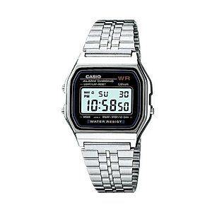 Casio Unisex Digital Watch with Stainless Steel Strap – A159WA-1D, Lcd/Grey, Bracelet