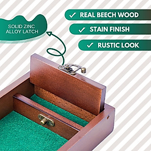 Wooden D&D Dice Rolling Tray with Dice Storage Vault | Metal Latch Secures Lid for Travel | Perfect DND Gift for DM | Great for Tabletop Games Like Dungeons and Dragons 5e, Pathfinder