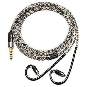 GUCraftsman 6N Single Crystal Silver Upgrade Earphone Cable 2.5mm/4.4mm Balance Earphone Upgrade Cable for Sennheiser IE300 IE900 IE600 (4.4mm Plug)